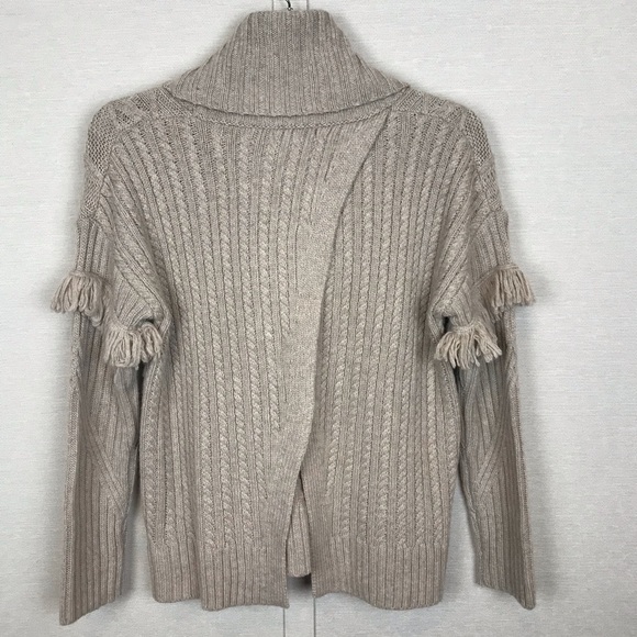 Artisan Ny | Sweaters | Artisan Ny Beige Cable Knit Sweater Fringe ...
